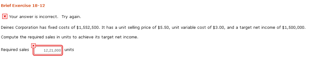 Solved Brief Exercise 18-12 Your answer is incorrect. Try | Chegg.com