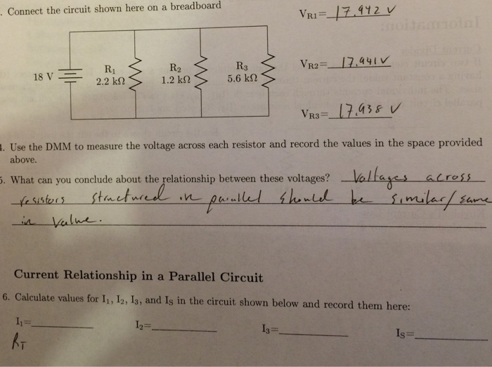 Solved Connect the circuit shown here on a breadboard l. | Chegg.com