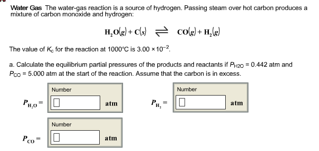 Solved The water Gas The water-gas reaction is a source of | Chegg.com