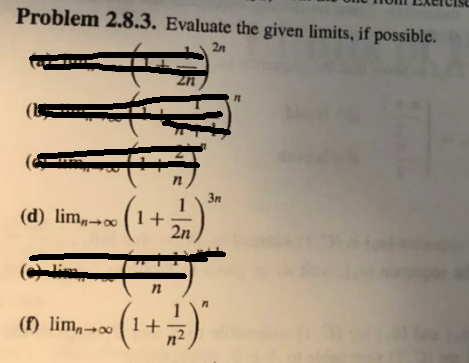 Solved Problem 2.8.3. Evaluate the given limits, if | Chegg.com