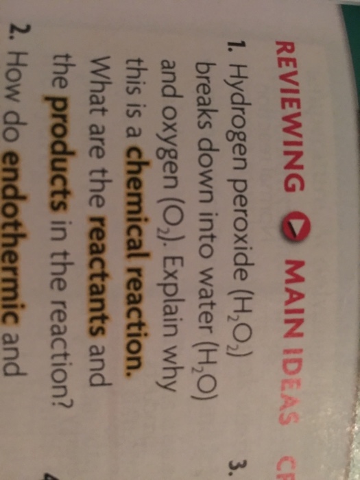 Solved Hydrogen peroxide (H_2O_2) breaks down into water | Chegg.com