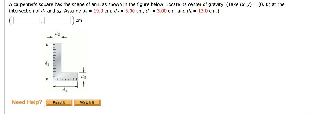 Solved A carpenter's square has the shape of an L as shown | Chegg.com