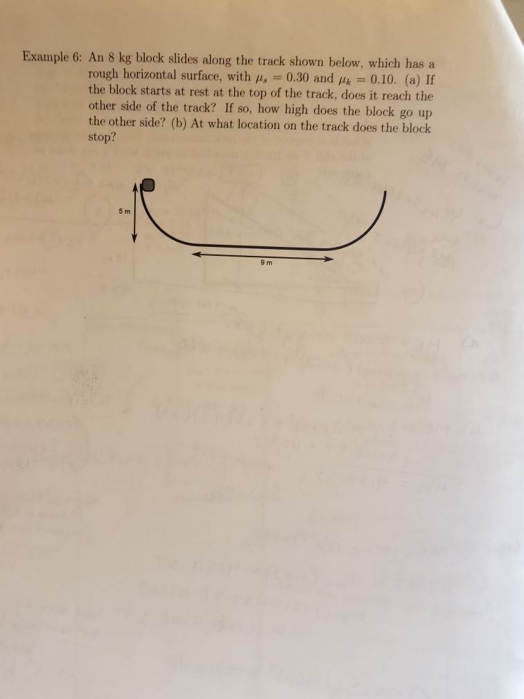 Solved Example 6: An 8 kg block slides along the track shown | Chegg.com