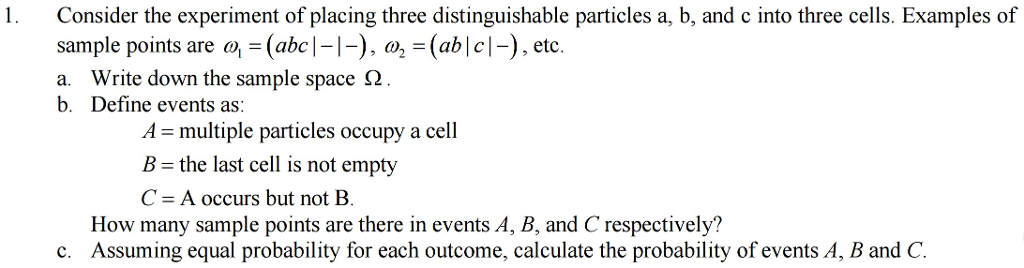 Solved Consider the experiment of placing three | Chegg.com