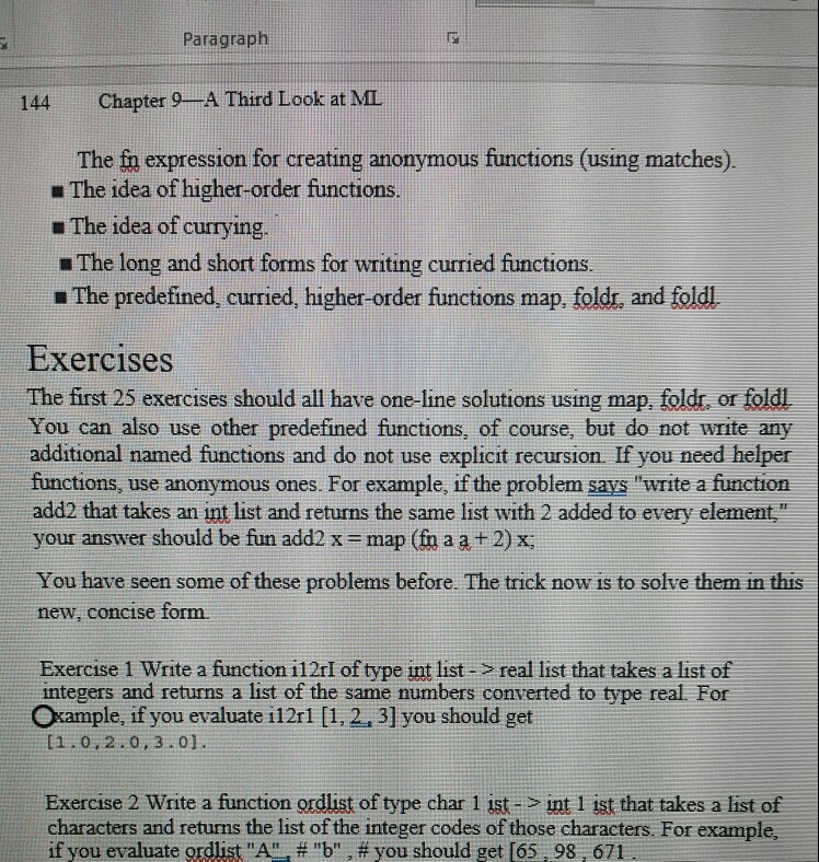 Solved Paragraph 144 Chapter 9-A Third Look at ML The fo | Chegg.com