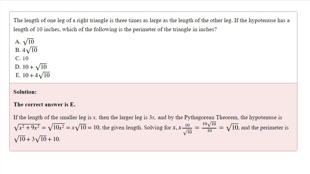 Solved The length of one leg of a right triangle is three | Chegg.com