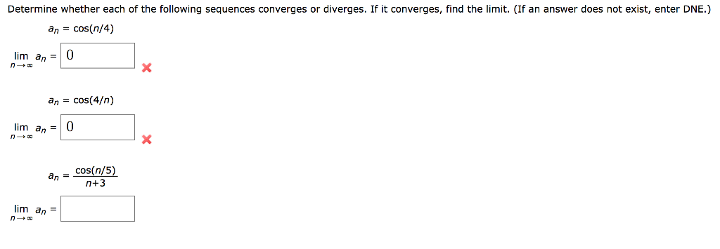 Solved Determine whether each of the following sequences | Chegg.com