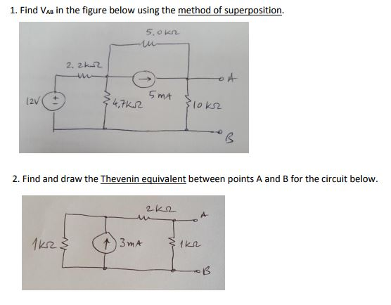 Solved 1. Find VAB in the figure below using the method of | Chegg.com