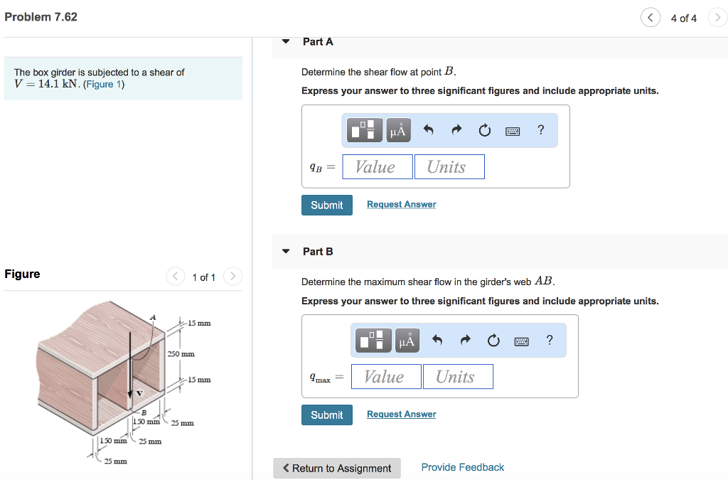 Solved Problem 7.62 4of 4 Part A Determine the shear flow at | Chegg.com