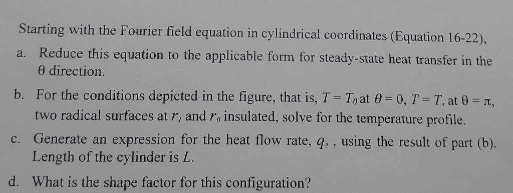 Solved Starting with the Fourier field equation in | Chegg.com