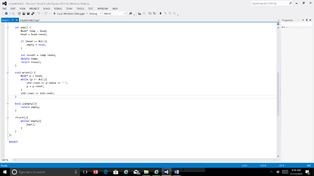 Solved Note: I am using Microsoft Visual Studio Express 2012 | Chegg.com