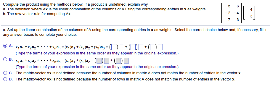 Solved Compute the product using the methods below. If a | Chegg.com Solved Compute the product using the methods below. If a | Chegg.com