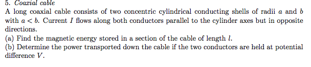 Solved A long coaxial cable consists of two concentric | Chegg.com