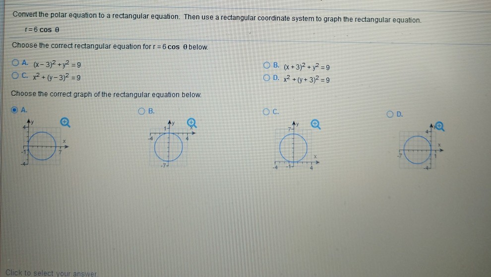 Solved Convert the polar equation to a rectangular equation. | Chegg.com Solved Convert the polar equation to a rectangular equation. | Chegg.com