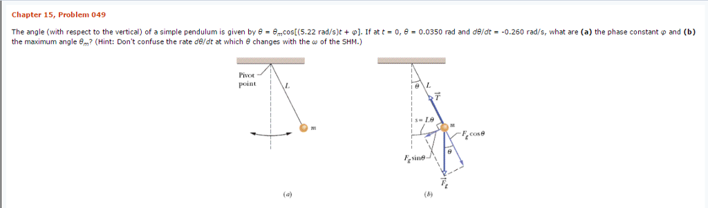 Solved The angle (with respect to the vertical) of a simple | Chegg.com