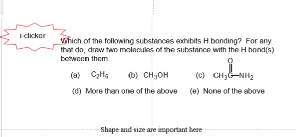 Solved Which of the following substances exhibits H bonding? | Chegg.com