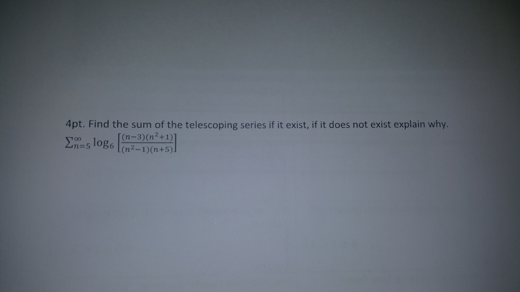 Solved Find the sum of the telescoping series if it exist, | Chegg.com