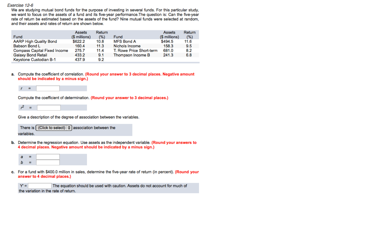 Solved We are studying mutual bond funds for the purpose of | Chegg.com