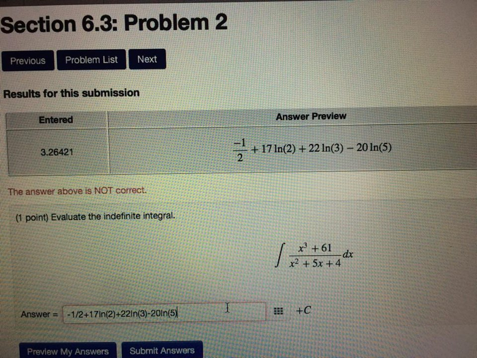 Solved Section 6.3: Problem 2 Previous Problem List Next | Chegg.com