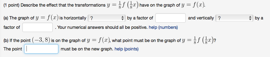 Solved (1 point) Fill in all of the blanks in the table | Chegg.com