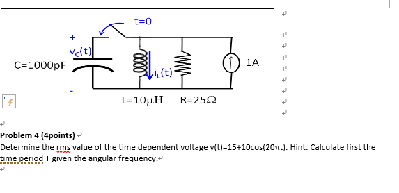 Solved Determine the rms value of the time dependent | Chegg.com