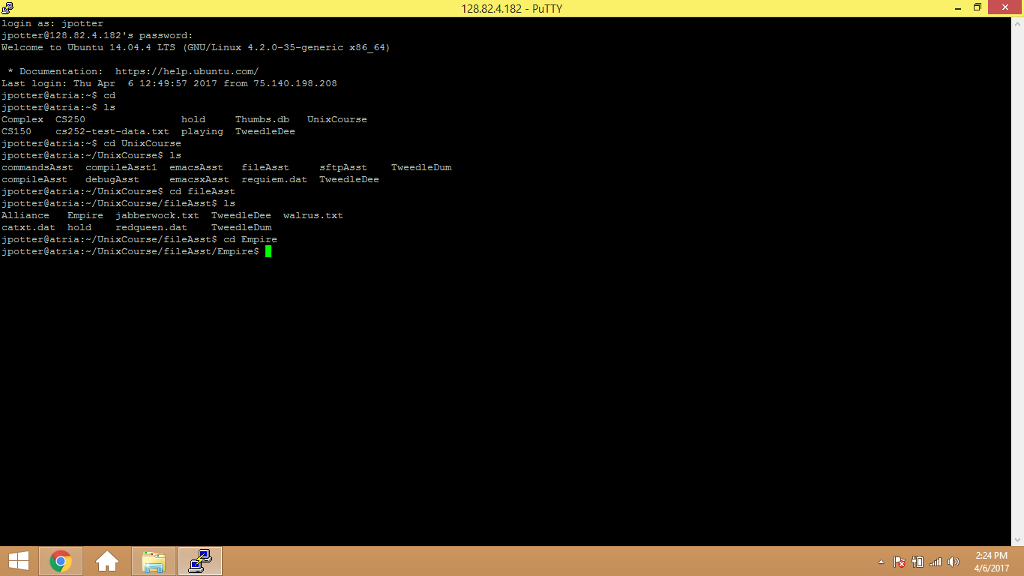 jpott j potter@128. 82.4.182 's password: Welcome to | Chegg.com
