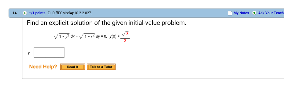 Solved Find an explicit solution of the given initial-value | Chegg.com