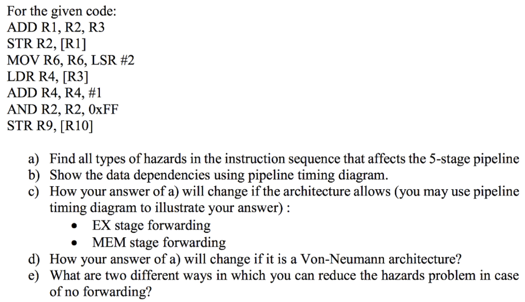 For the given code: ADD R1, R2, R3 STR R2, TR[1] | Chegg.com