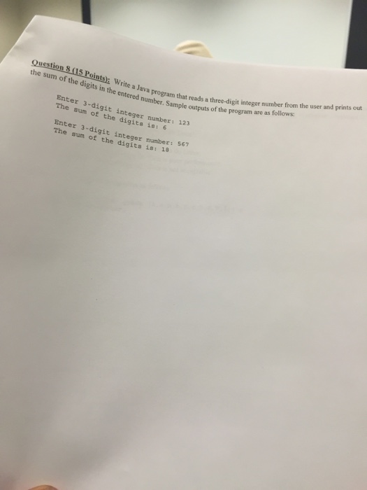 Solved Write A Java Program That Reads A Three Digit Inte