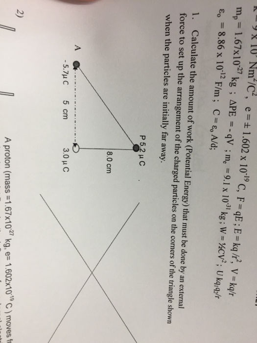 Solved 1. Calculate the amount of work (Potential Energy) | Chegg.com