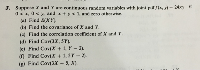 Solved Suppose X And Y Are Continuous Random Variables With