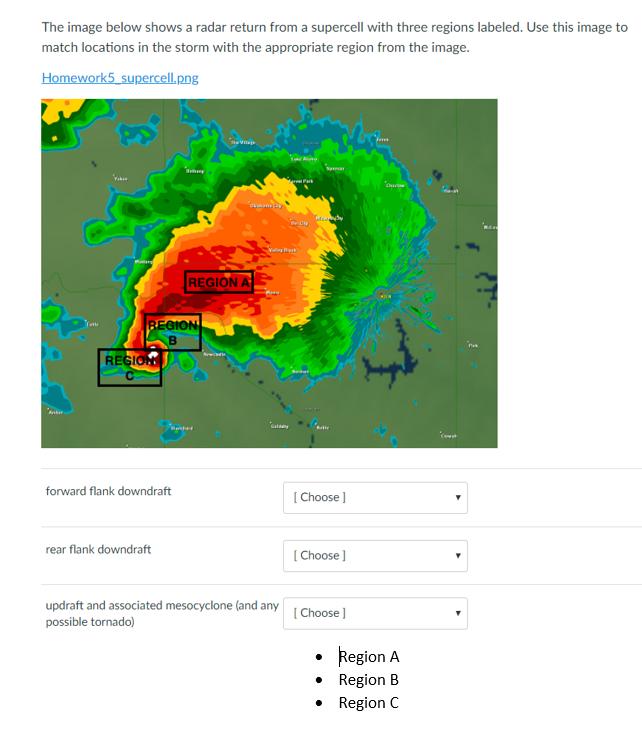 Solved The image below shows a radar return from a supercell | Chegg.com
