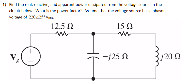 Solved Find the real, reactive, and apparent power | Chegg.com