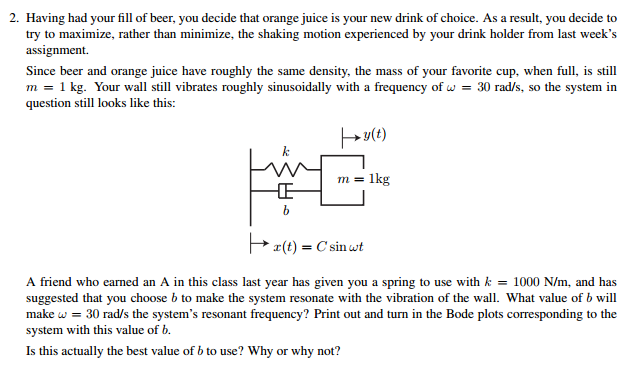 Solved Having had your fill of beer, you decide that orange | Chegg.com