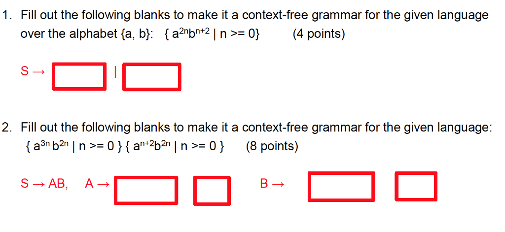 Solved 1. Fill out the following blanks to make it a | Chegg.com