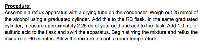 Solved Experiment 2: Synthesis of Flavoring Esters Adapted | Chegg.com