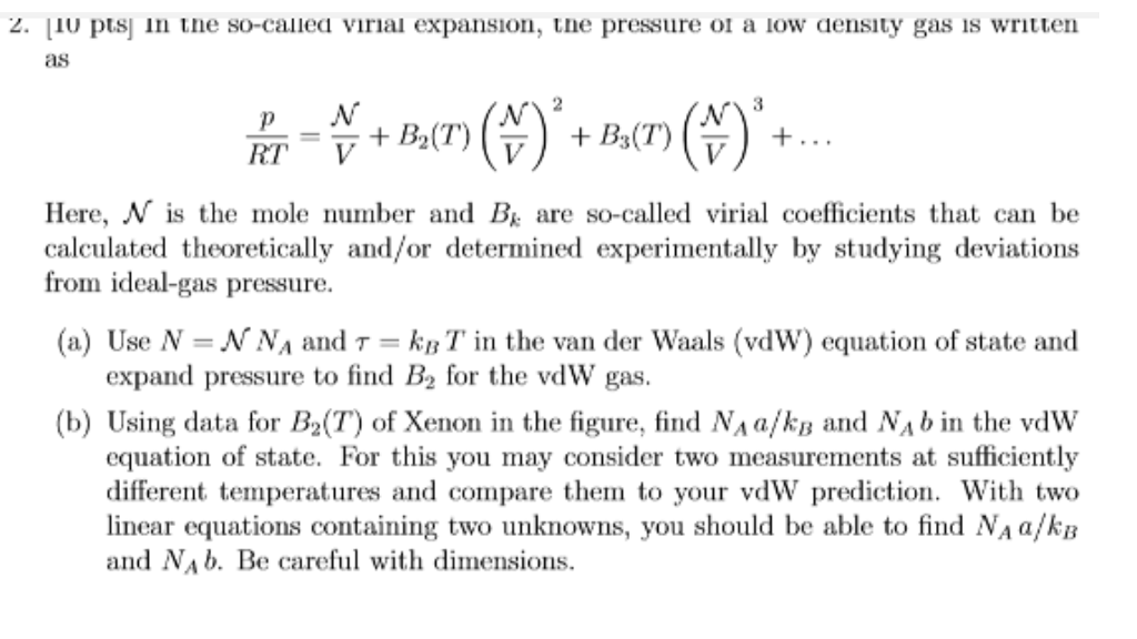 In the so-called virial expansion, the pressure of a | Chegg.com