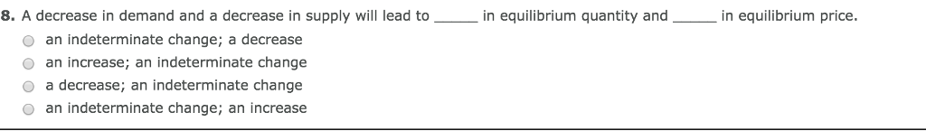 Solved A decrease in demand and a decrease in supply will | Chegg.com