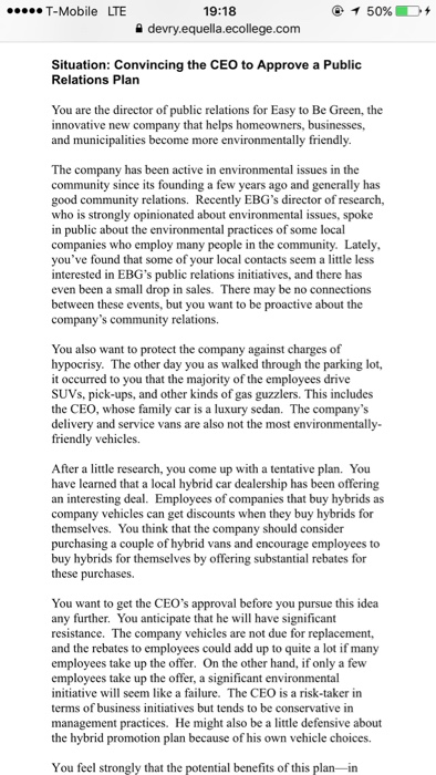 Write a one page memo to CEO Bertand Green | Chegg.com