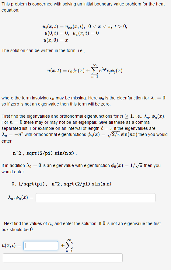 Solved This problem is concerned with solving an initial | Chegg.com