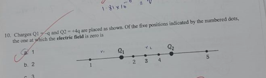 Solved Charges Q1=-q and Q2=+4q are placed as shown of the | Chegg.com