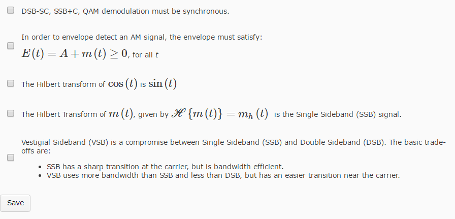 Solved Dsb Sc Ssb C Qam Demodulation Must Be Synchronous