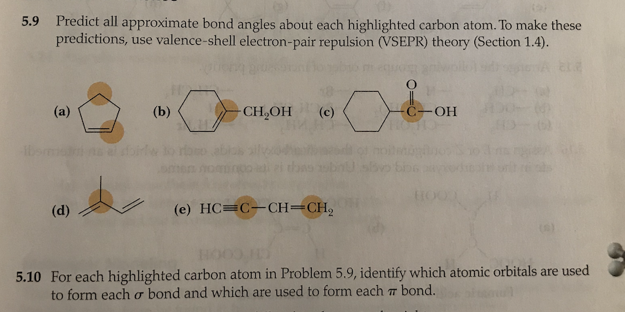Solved Predict all approximate bond angles about each | Chegg.com