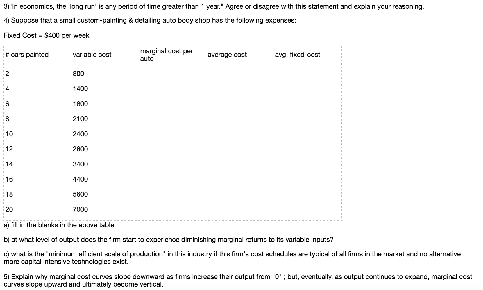 Solved "ln economics, the 'long run' is any period of time | Chegg.com