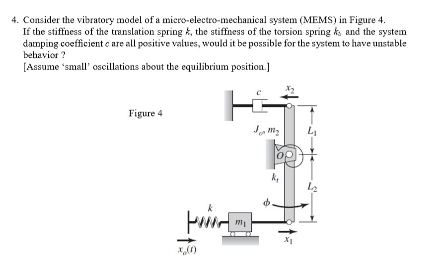 Solved 4. Consider the vibratory model of a | Chegg.com