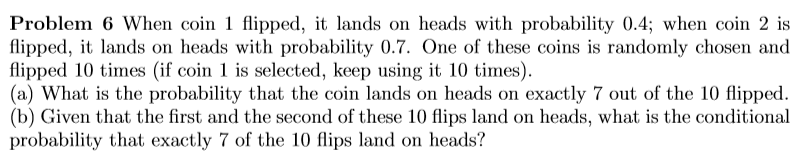 Solved When coin 1 flipped, it lands on heads with | Chegg.com
