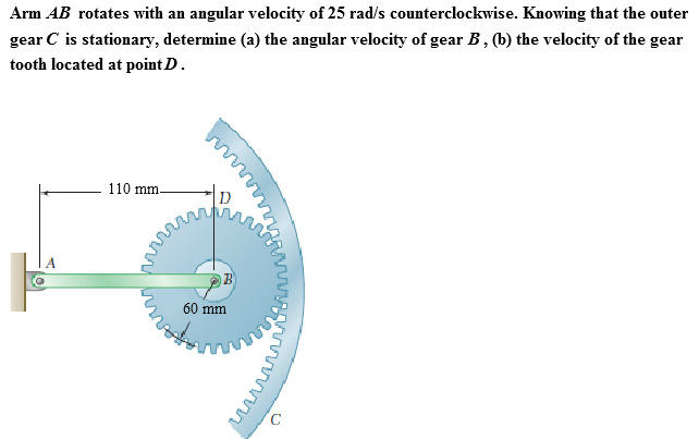 Solved Arm AB rotates with an angular velocity of 25 rad/s | Chegg.com