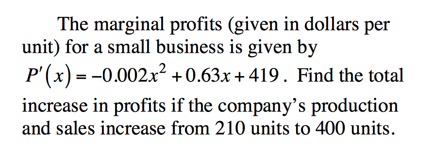 Solved The marginal profits (given in dollars per unit) for | Chegg.com