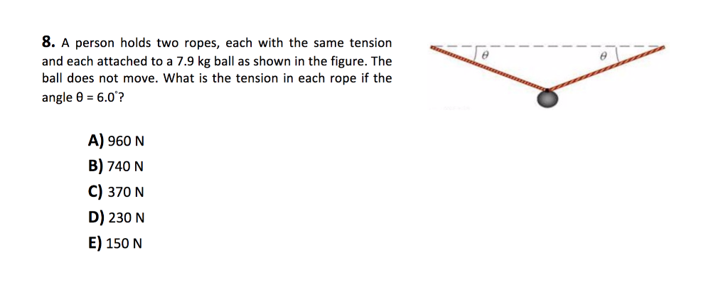 Solved 8. A person holds two ropes, each with the same | Chegg.com