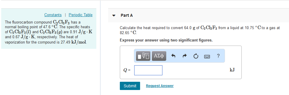 Solved Constants Periodic Table The fluorocarbon compound C2 | Chegg.com